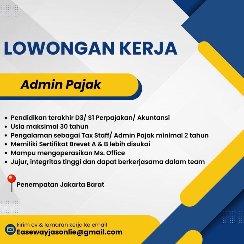 Lowongan Kerja Admin Pajak - HRD di PT. Easeway Consultant Invesment Indonesia - JakartaKerja