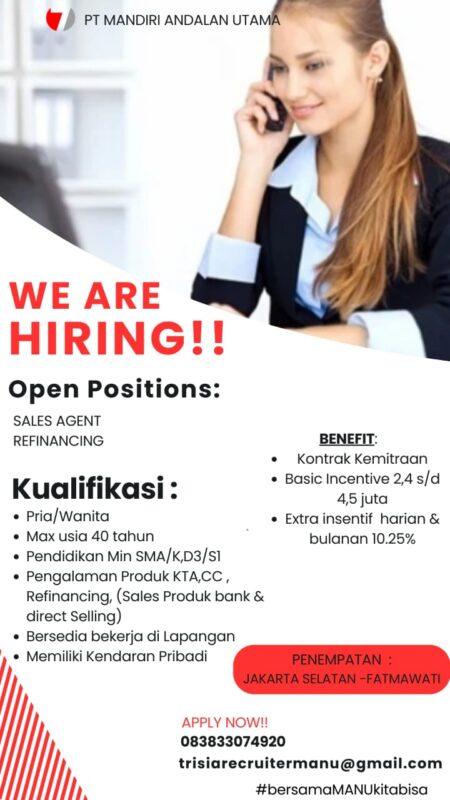 Lowongan Kerja Sales Agent - Refinancing di PT. Mandiri Andalan Utama ...