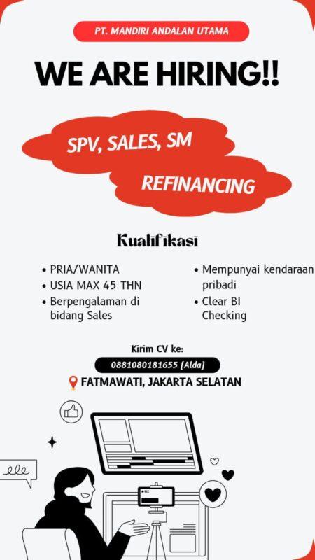Lowongan Kerja SPV - Sales - SM Refinancing di PT. Mandiri Andalan ...