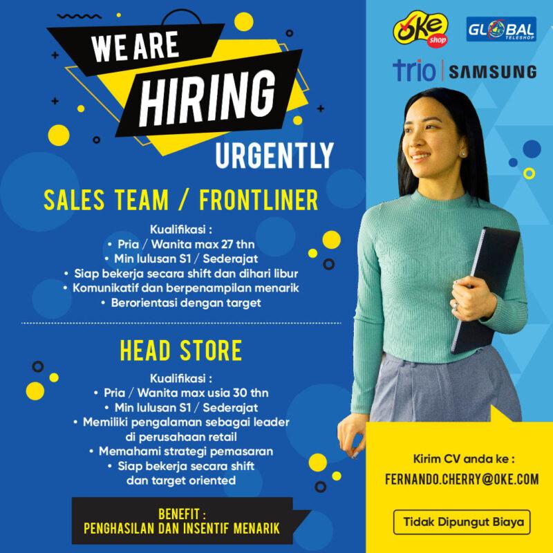 Lowongan Kerja Sales Team / Frontliner - Head Store di PT. Trio ...