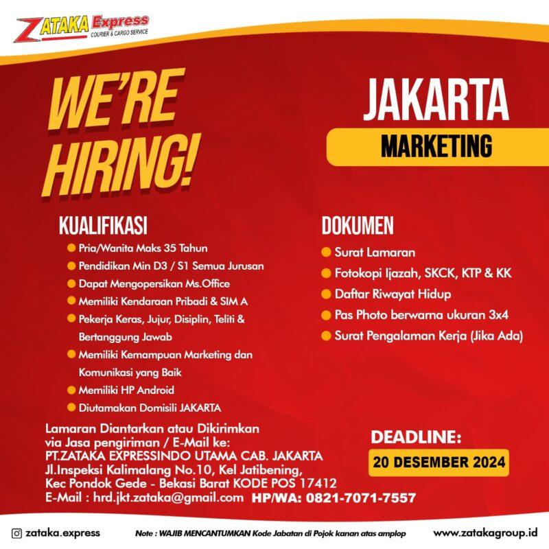 Lowongan Kerja Marketing di PT. Zataka Expressindo Utama - JakartaKerja