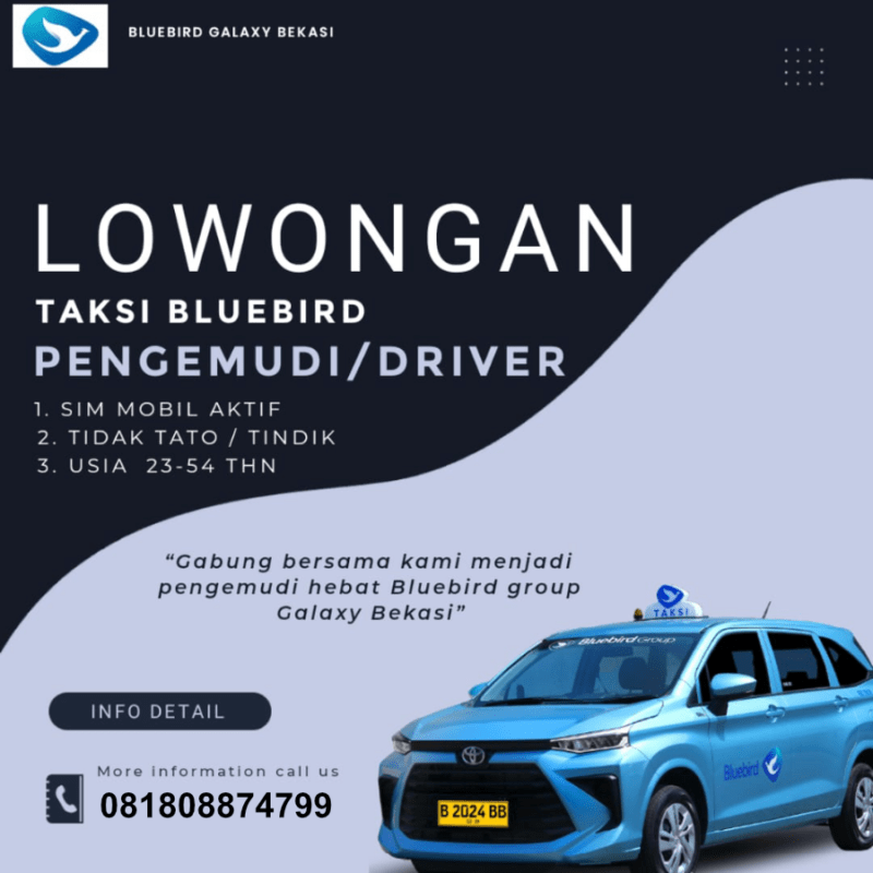 Lowongan Kerja Driver Online Bluebird Group di PT. Bluebird Group.Tbk ...