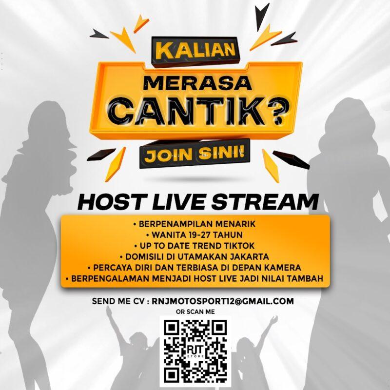 Lowongan Kerja Host Live Stream di RJT Store - JakartaKerja