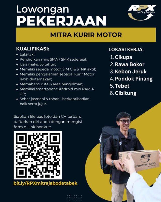 Lowongan Kerja Kurir Motor di RPX One Stop Logistics - JakartaKerja