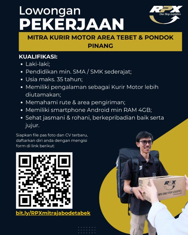 Lowongan Kerja Kurir Motor di RPX One Stop Logistics - JakartaKerja