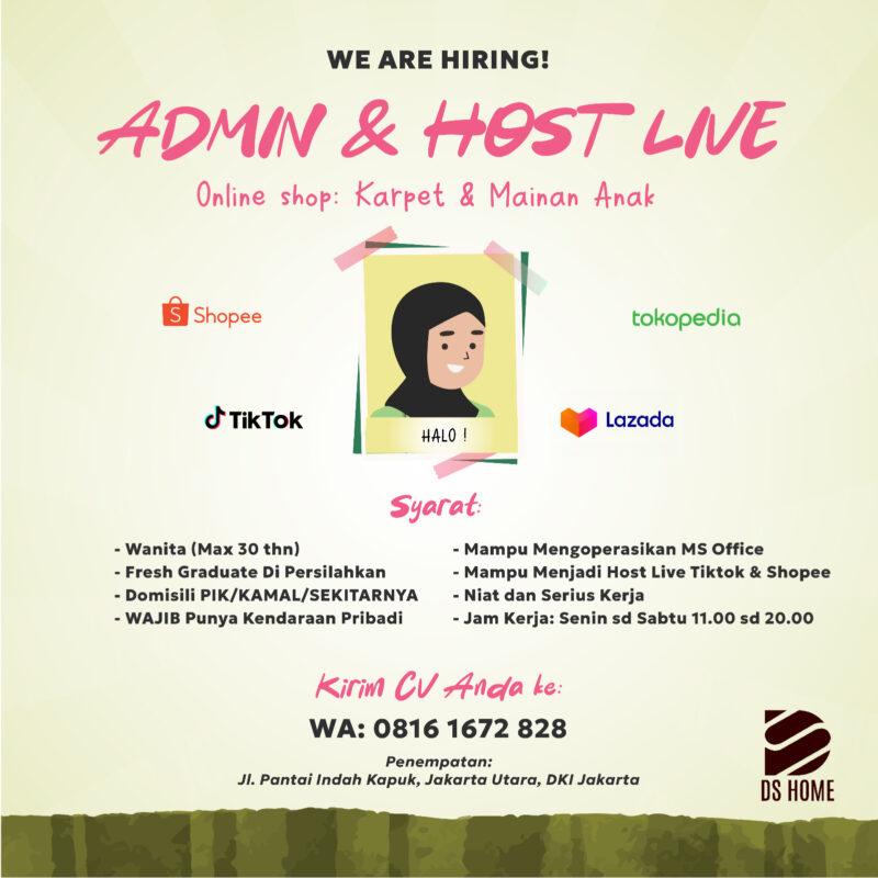 Lowongan Kerja Admin & Host Live di DS Store Indonesia - JakartaKerja
