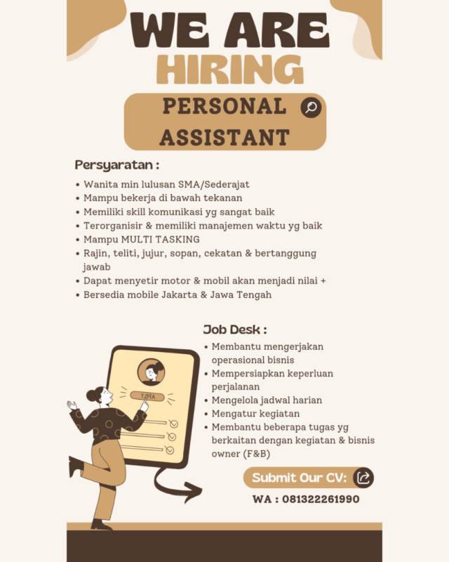 Lowongan Kerja Personal Assistant di Mahen Group Indonesia - JakartaKerja