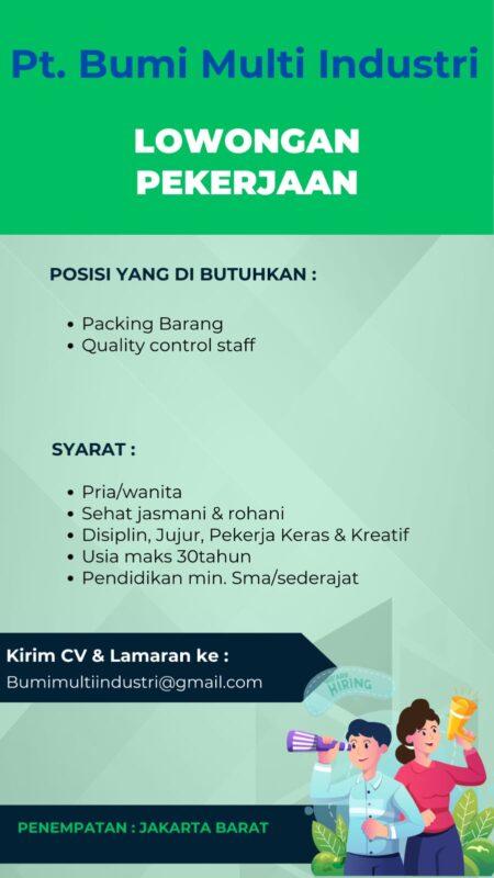 Lowongan Kerja Packing Barang - Quality Control Staff di PT. Bumi Multi ...