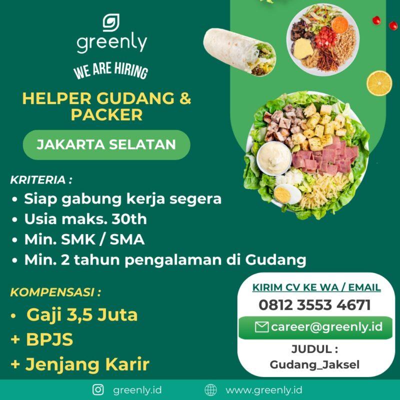 Lowongan Kerja Helper Gudang & Packer di PT. Greenly Lifestyle ...