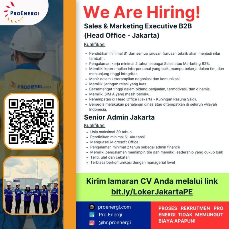 Lowongan Kerja Sales & Marketing Executive B2B - Senior Admin di PT ...