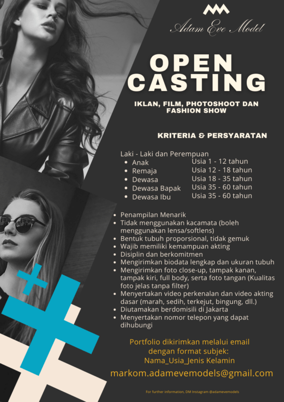 Lowongan Kerja Talent - Model di Adam Eve Models - JakartaKerja