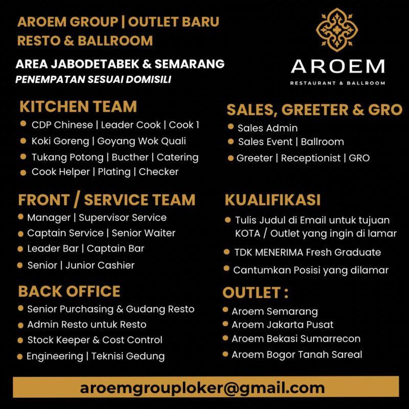Lowongan Kerja Kitchen Team - Front / Service Team - Back Office ...
