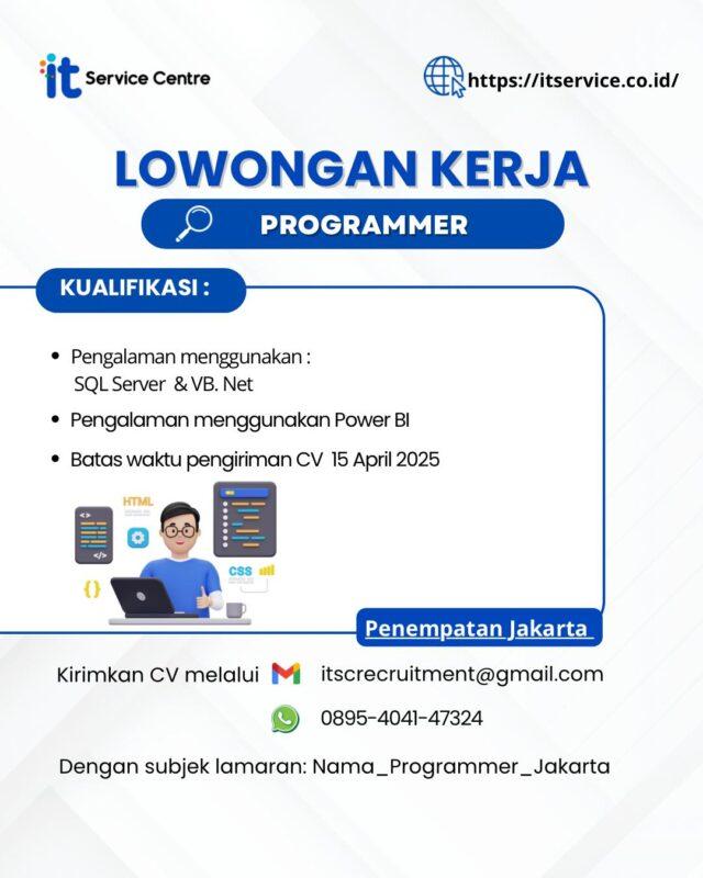 Lowongan Kerja Programmer di IT Service Centre - JakartaKerja