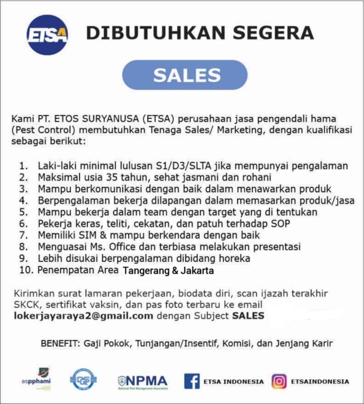 Lowongan Kerja Sales - Team Leader - Telemarketing - Operator Lapangan ...
