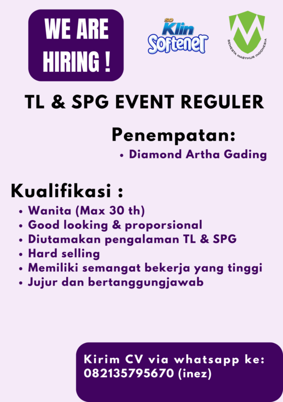 Lowongan Kerja Team Leader - SPG di PT. Semesta Masyhur Indonesia ...