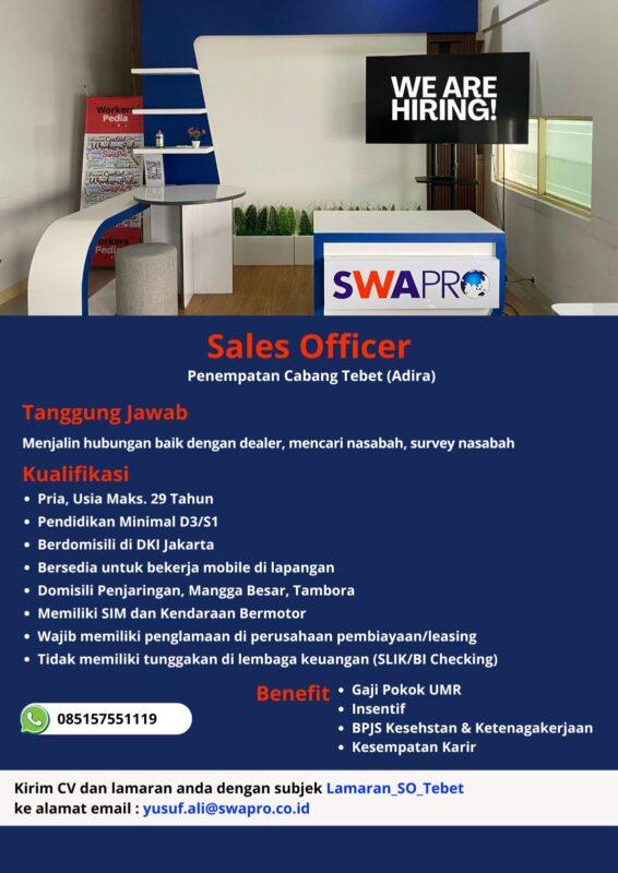 Lowongan Kerja Sales Officer di PT. Swapro International - JakartaKerja