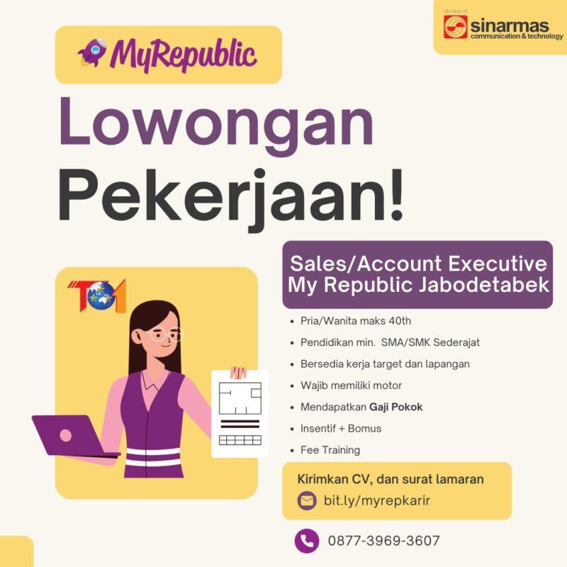 Lowongan Kerja Sales Executive Wifi My Republic Jabodetabek di PT. Tri ...