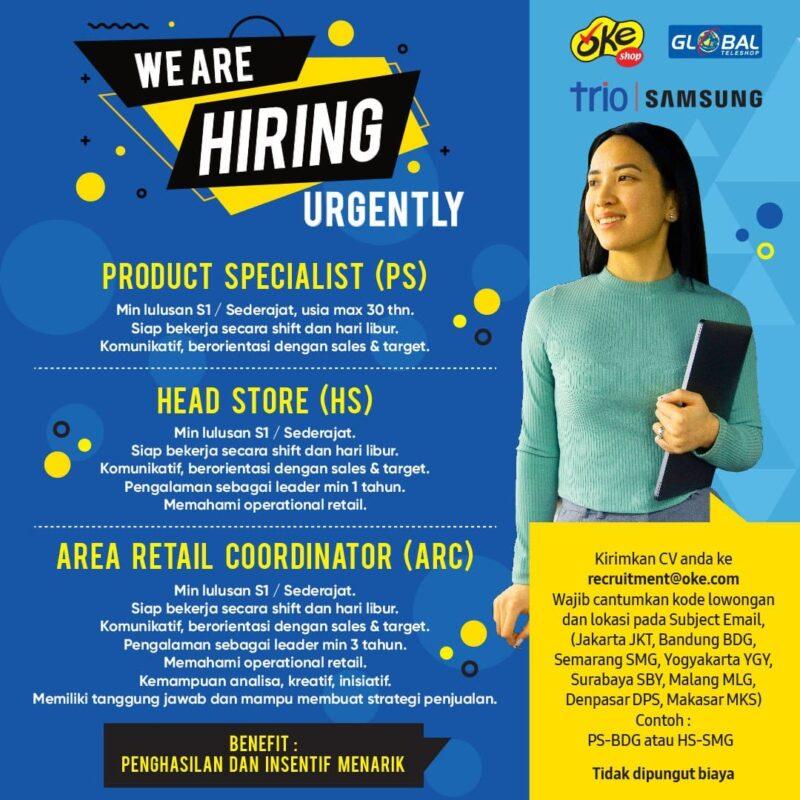 Lowongan Kerja Product Specialist (PS) - Head Store (HS) - Area Retail ...
