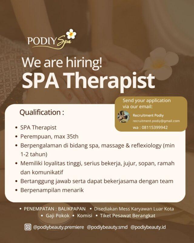 Lowongan Kerja SPA Therapist di CV Podiy Indonesia - JakartaKerja