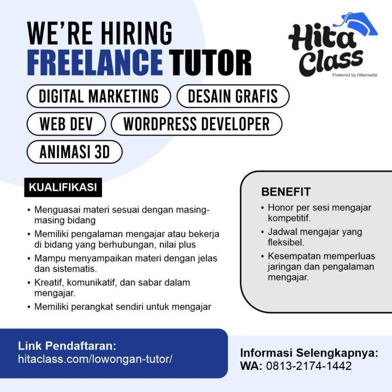 Lowongan Kerja Freelance Tutor (Digital Marketing, Desain Grafis, WEB ...