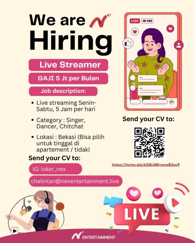 Lowongan Kerja Live Streamer di NEX Entertainment - JakartaKerja