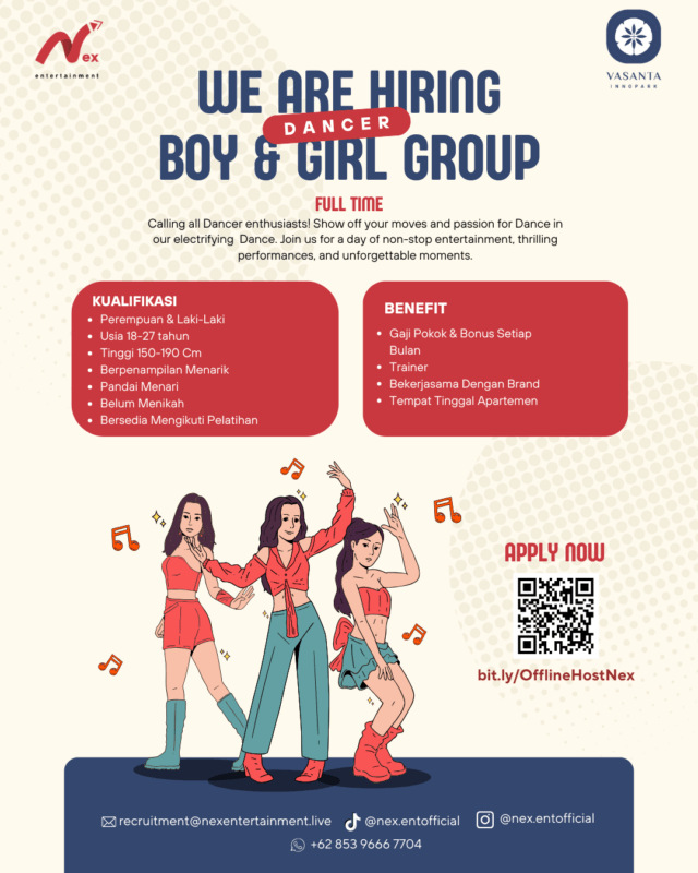 Lowongan Kerja Dancer Boy & Girl Group - Dancer Girl Group - Singer Full Time - Admins WFA ...