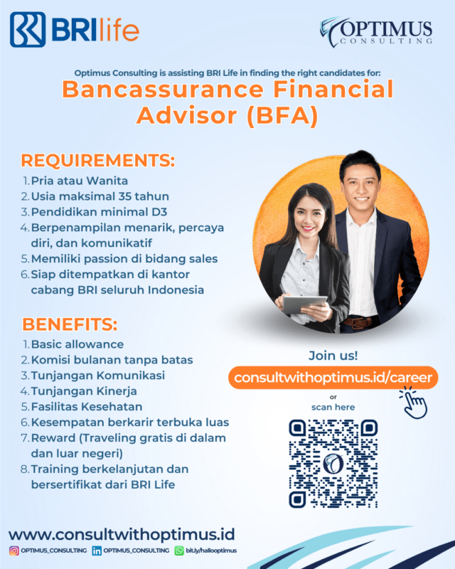 Lowongan Kerja Bancassurance Financial Advisor di PT. Asuransi BRI Life ...