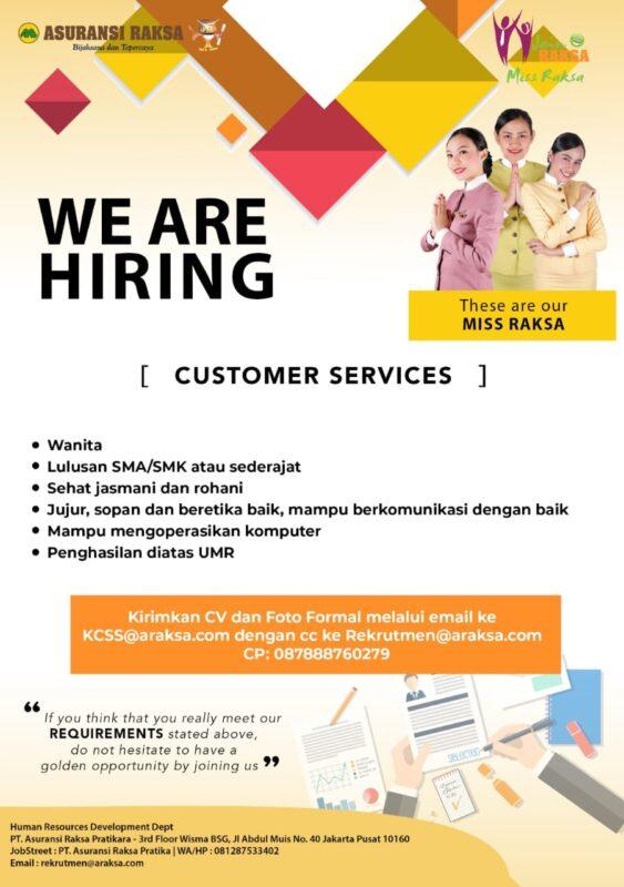 Lowongan Kerja Customer Service di PT. Asuransi Raksa Pratikara - JakartaKerja