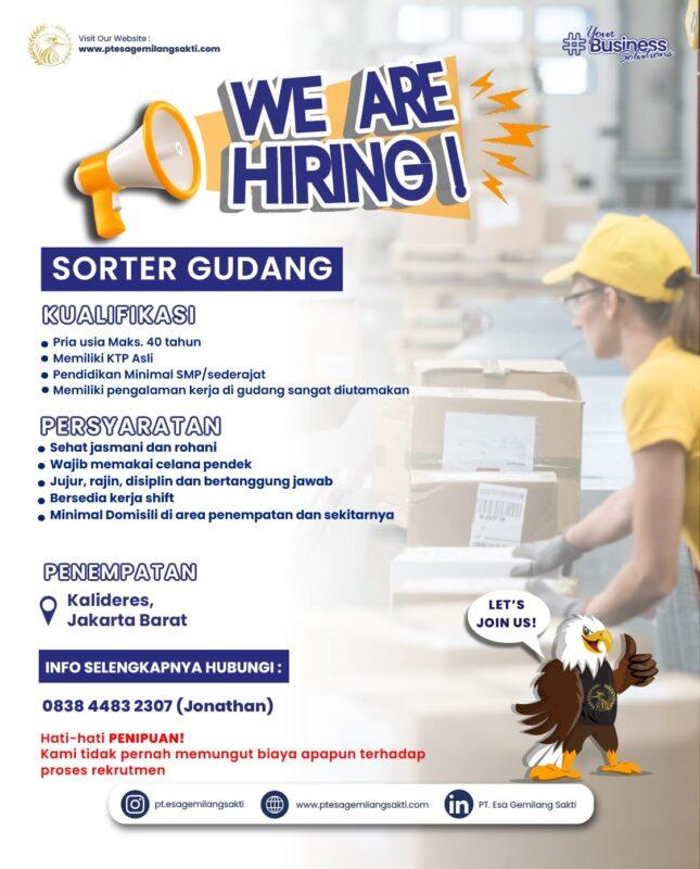 Lowongan Kerja Sorter Gudang di PT. Esa Gemilang Sakti - JakartaKerja