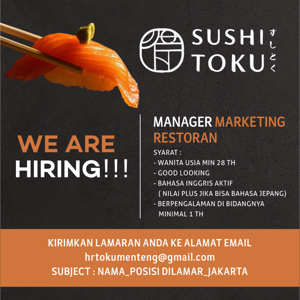 Lowongan Kerja Manager Marketing Restoran - Host - Casier - Server ...