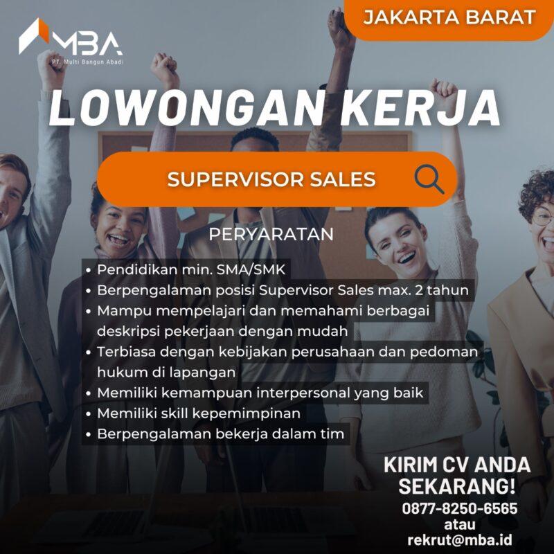 Lowongan Kerja Supervisor Sales di PT. Multi Bangun Abadi - JakartaKerja