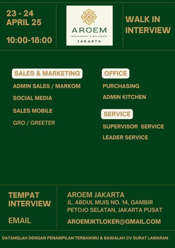 Lowongan Kerja Sales & Marketing - Office - Service di Resto Aroem ...