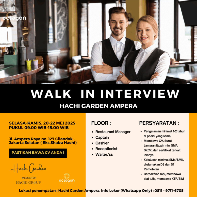 Lowongan Kerja Restaurant Manager - Captain - Cashier - Receptionist ...