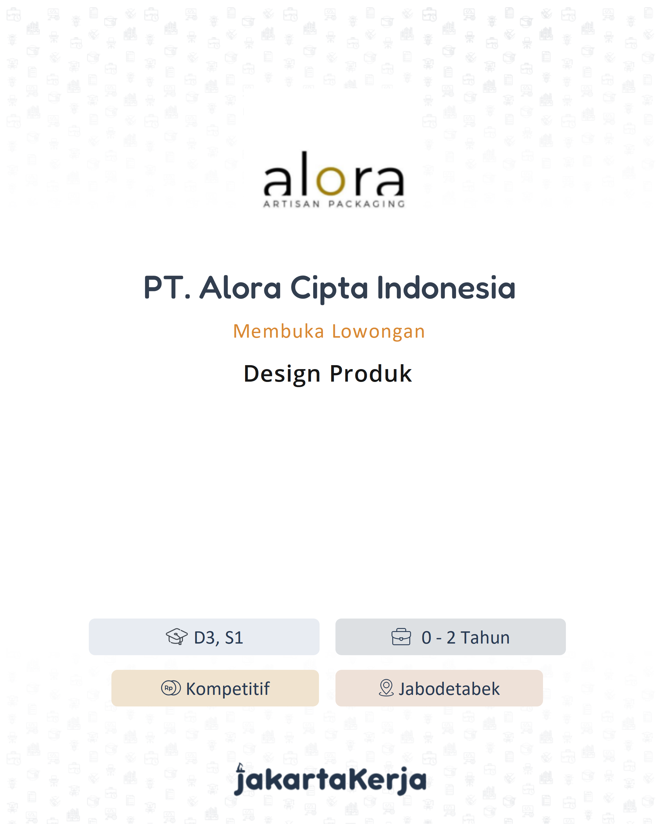 Lowongan Kerja Design Produk di PT. Alora Cipta Indonesia - JakartaKerja