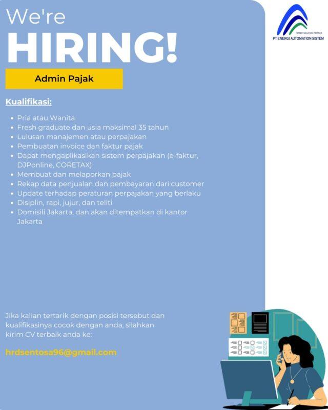 Lowongan Kerja Admin Pajak di - JakartaKerja