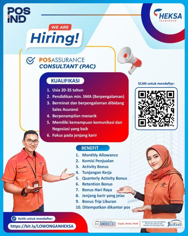Lowongan Kerja Pos Assurance Consultant - Area Sales Manager - Agency Manager - Deputi Regional ...