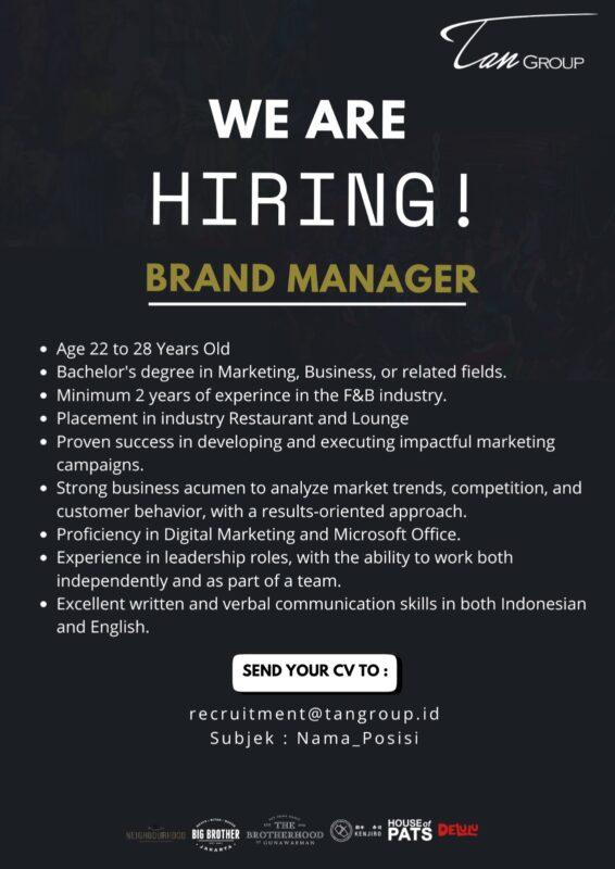 Lowongan Kerja Brand Manager di PT. Tri Agung Nusantara - JakartaKerja