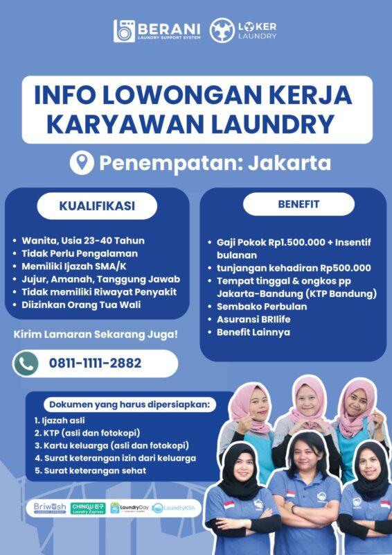 Lowongan Kerja Karyawan Laundry di BERANI Support System - JakartaKerja