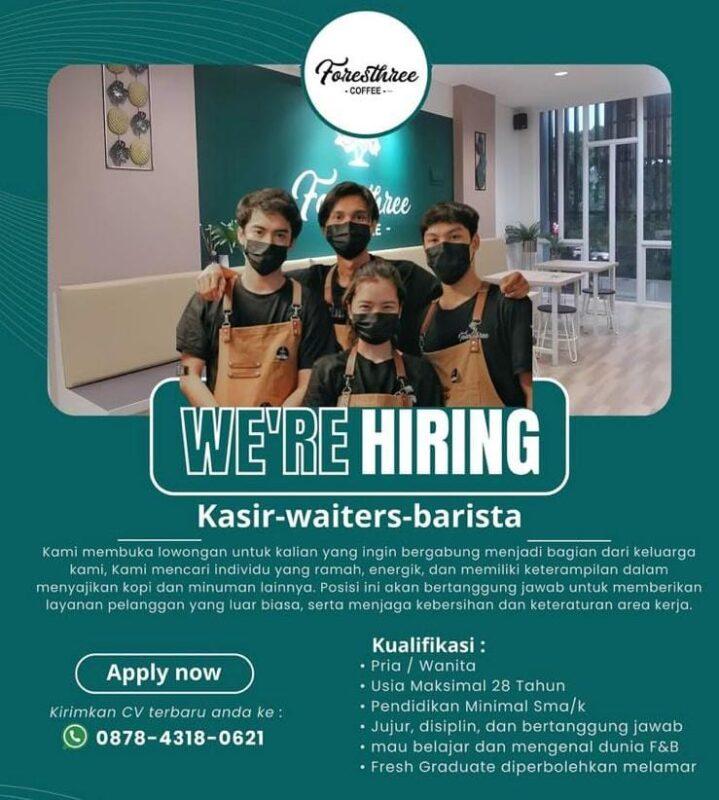 Lowongan Kerja Kasir - Waiters - Barista di Foresthree Coffee Jgc ...