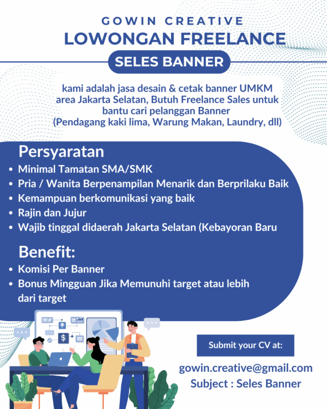Lowongan Kerja Sales Banner di Gowin Creative - JakartaKerja
