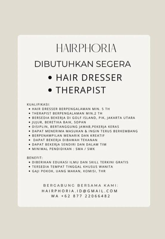 Lowongan Kerja Capster Salon - Hairstylist di Hairphoria Salon ...