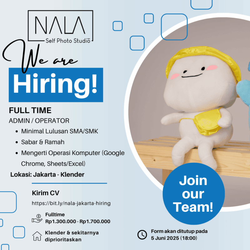 Lowongan Kerja Admin di NALA Self Photo Studio - JakartaKerja