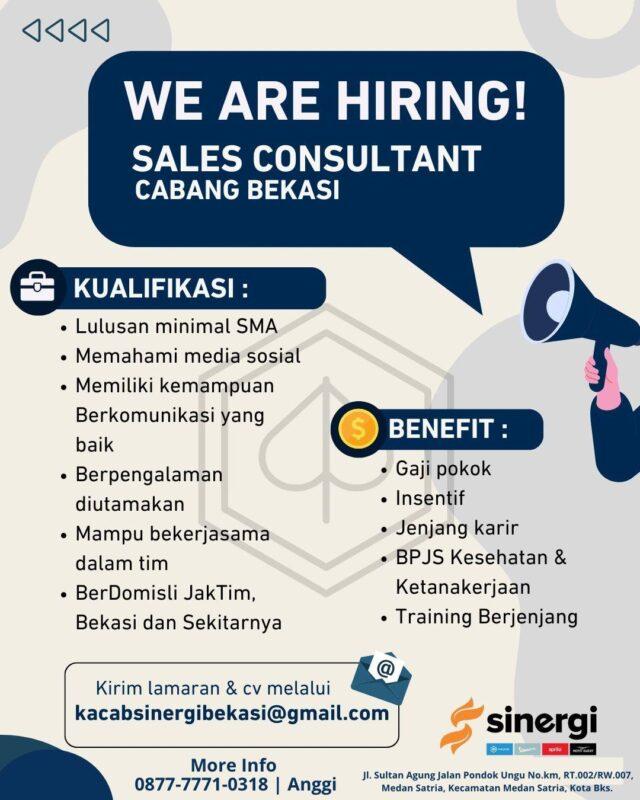 Lowongan Kerja Sales Consultant di PT. Anugerah Sinergi Pratama - JakartaKerja