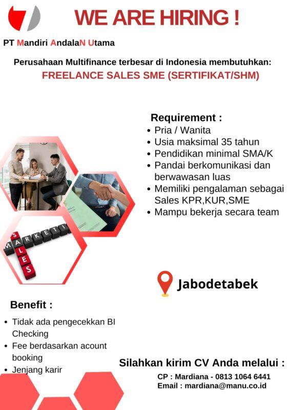 Lowongan Kerja Sales SME Freelance (Sertifikat/ SHM) di PT. Mandiri ...
