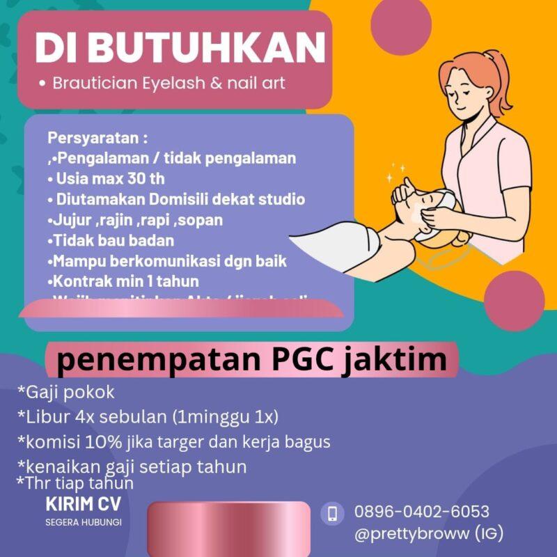 Lowongan Kerja Beautician Eyelash & Nail Art di Pretty Broww - JakartaKerja