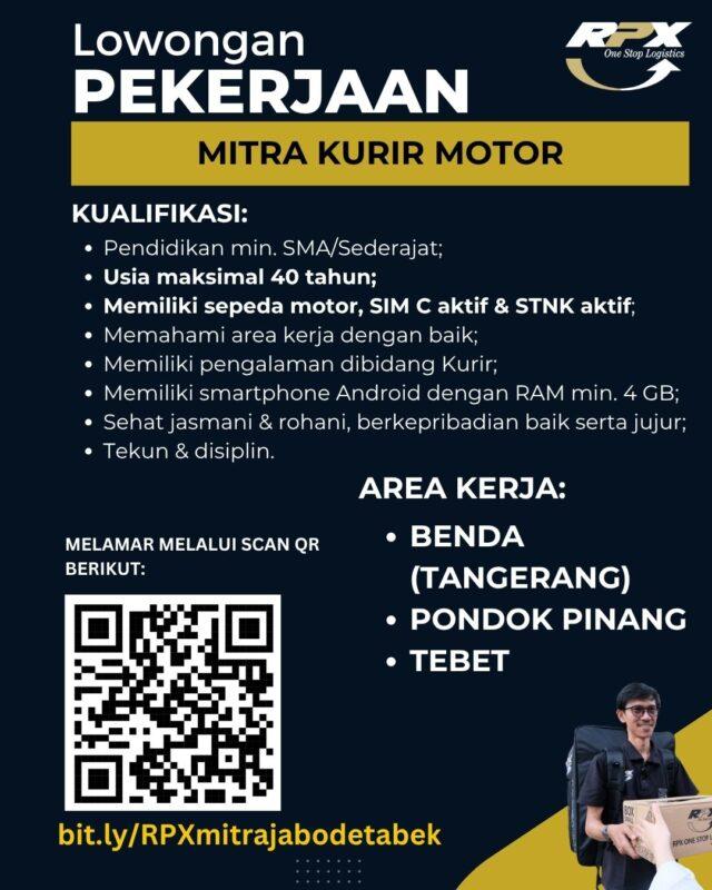 Lowongan Kerja Kurir Motor di RPX One Stop Logistics - JakartaKerja