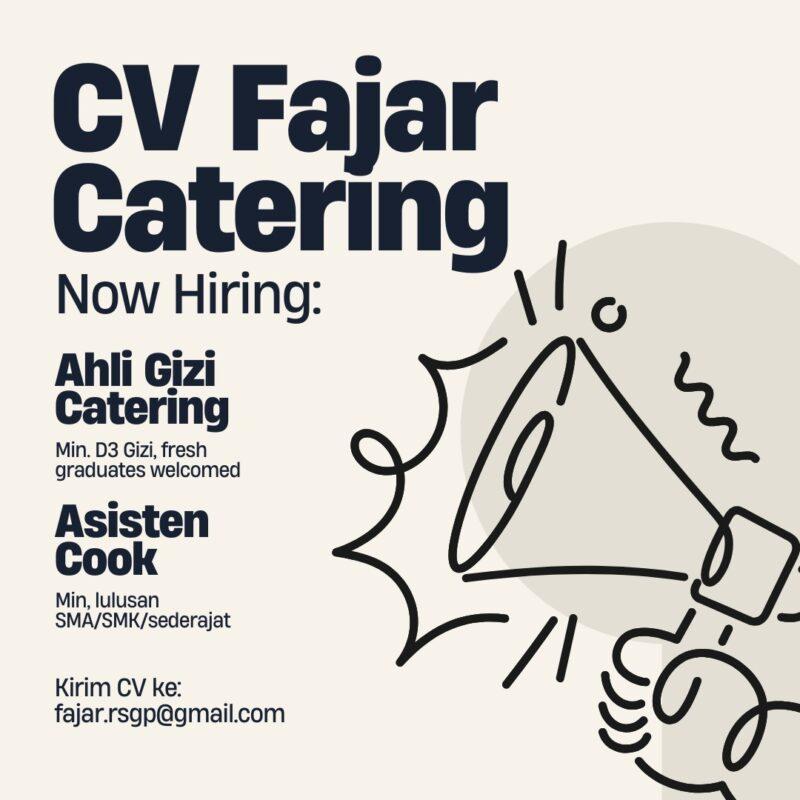 Lowongan Kerja Ahli Gizi Catering - Asisten Cook di CV Fajar Catering ...
