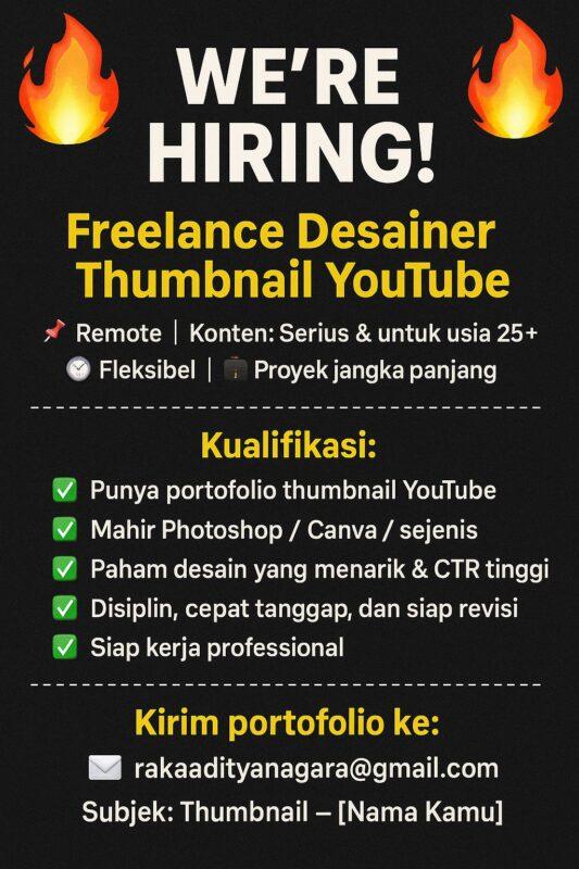 Lowongan Kerja Desainer Thumbnail Youtube (Freelance) di Herman ...