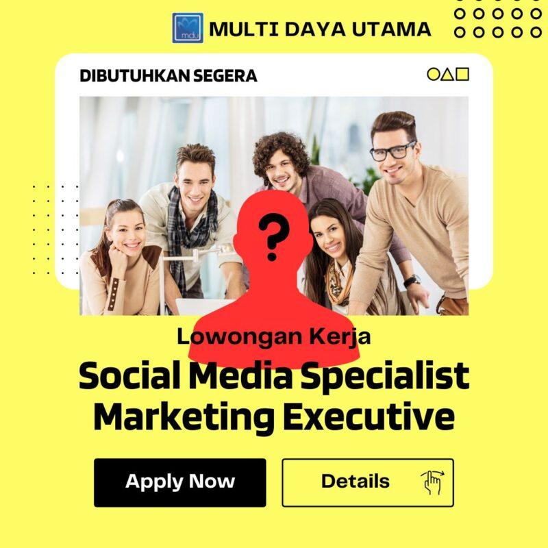 Lowongan Kerja Social Media Specialist - Marketing Executive di Multi ...