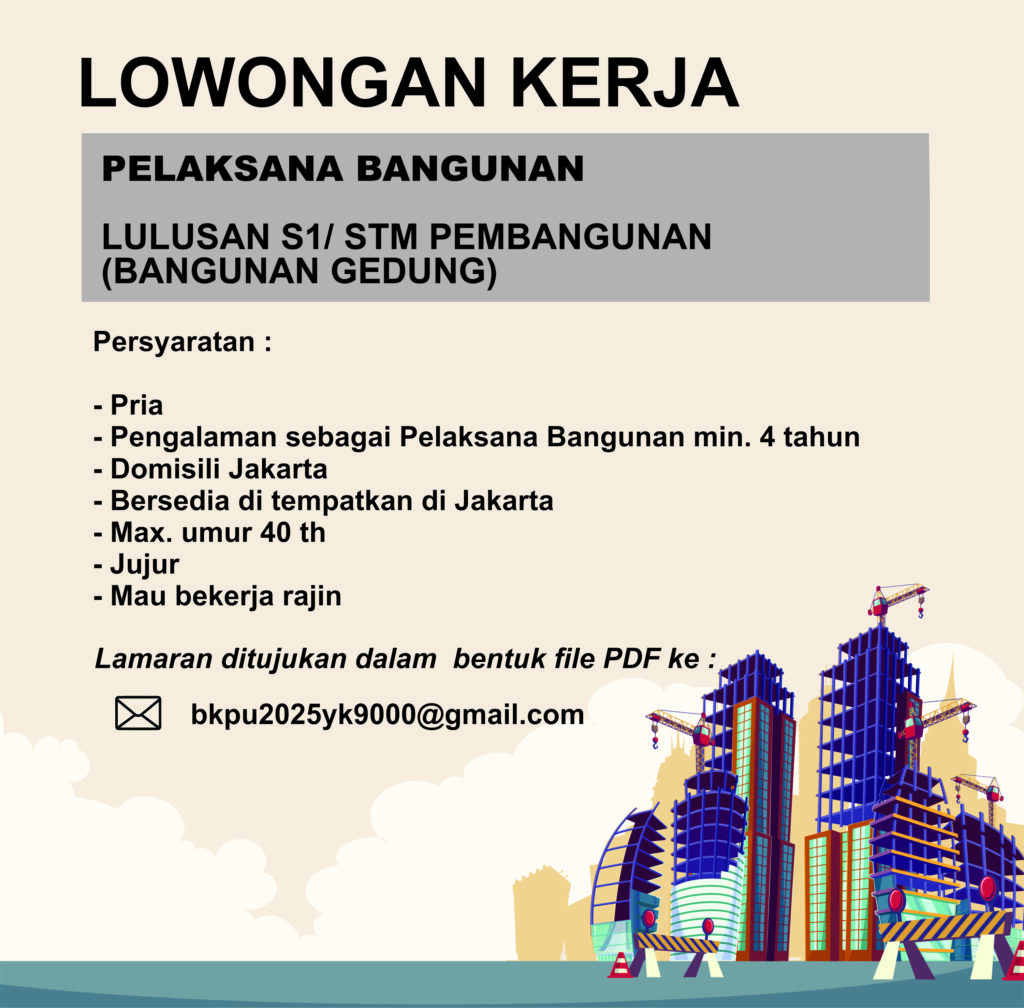 Lowongan Kerja Pelaksana Bangunan di PT. Budhi Karya Putra Utama ...